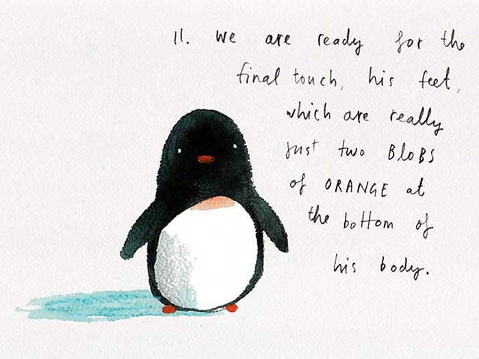 How to draw a penguin - Setaprint, an archive for visual inspiration