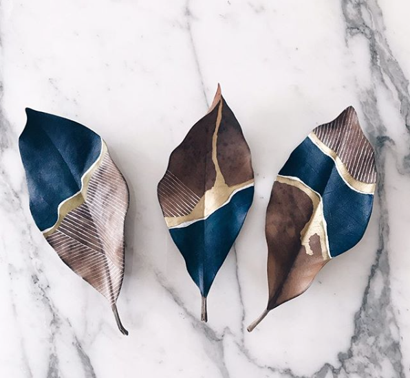 Painted leaves - Setaprint, an archive for visual inspiration