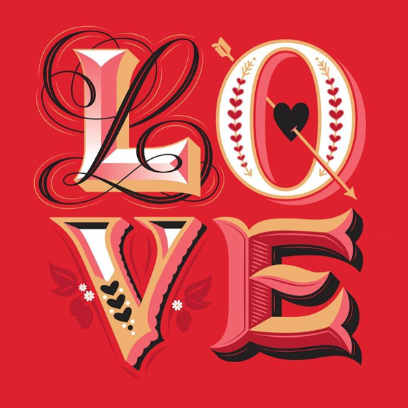 Love - lettering by Jessica Hische - Setaprint, an archive for visual ...